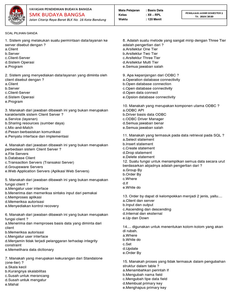 Soal Fixed Database | PDF