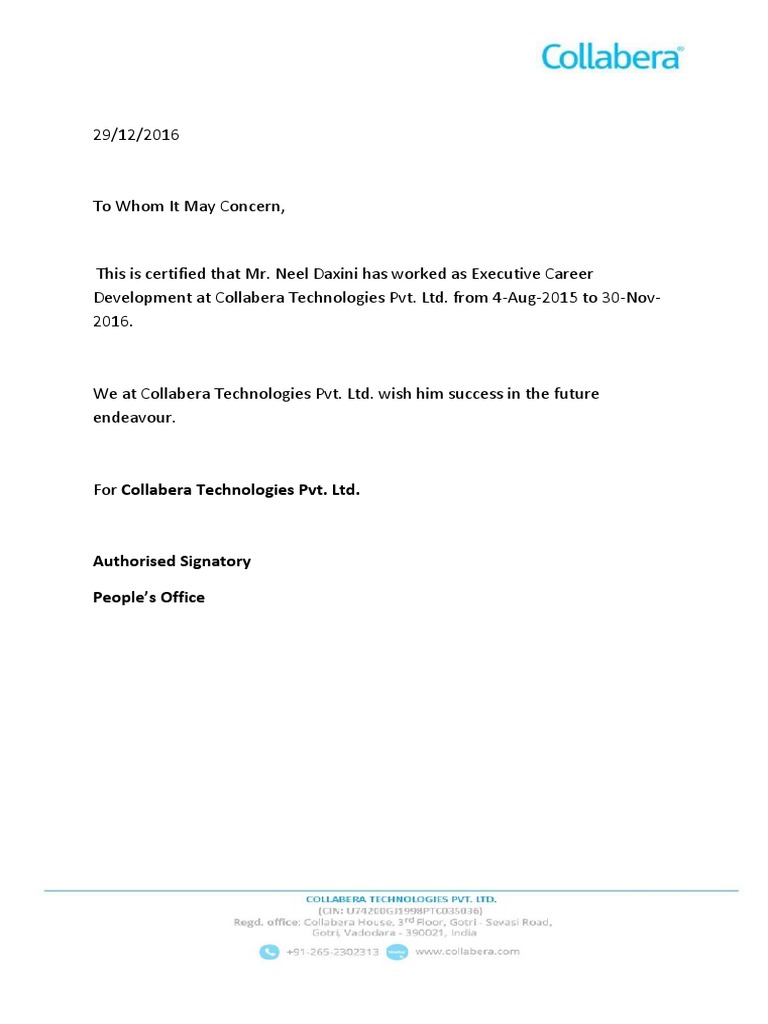 Experience Letter | PDF