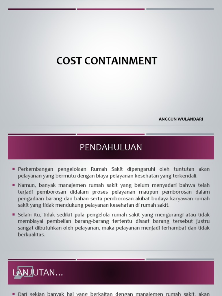 Cost Containment | PDF