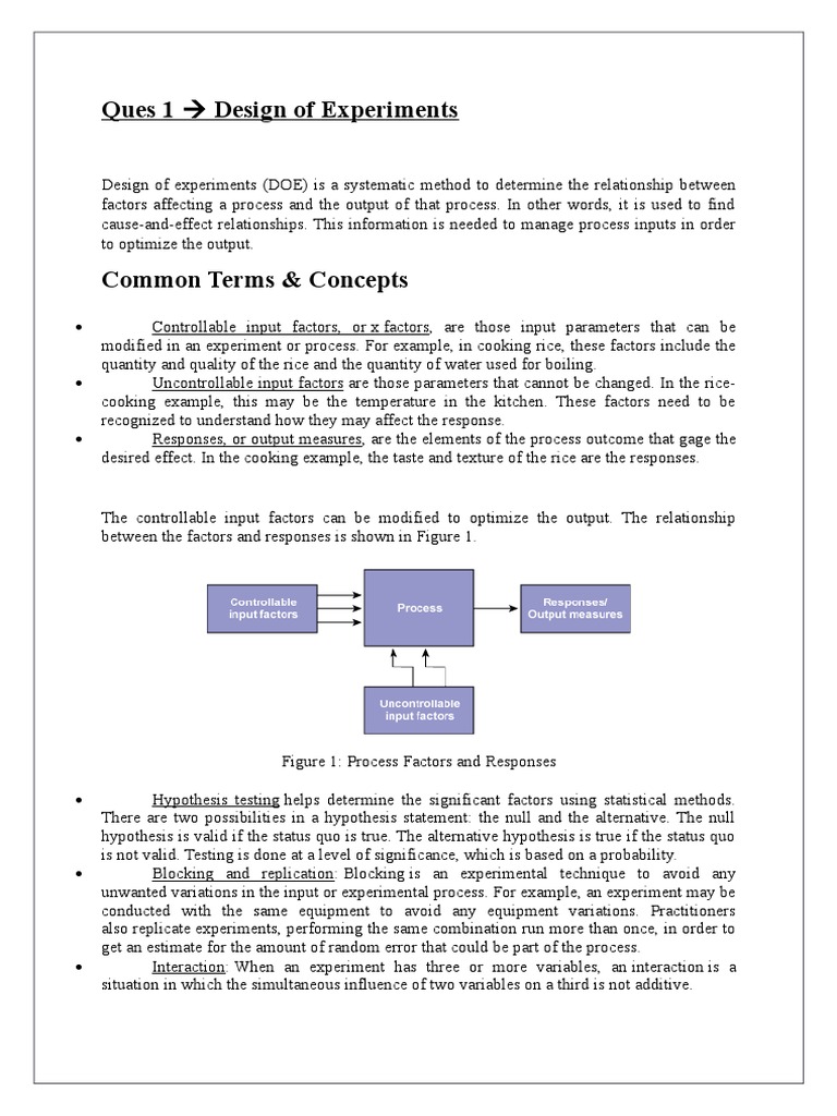 Design of Experiments (SS) | PDF | Experiment | Design Of Experiments