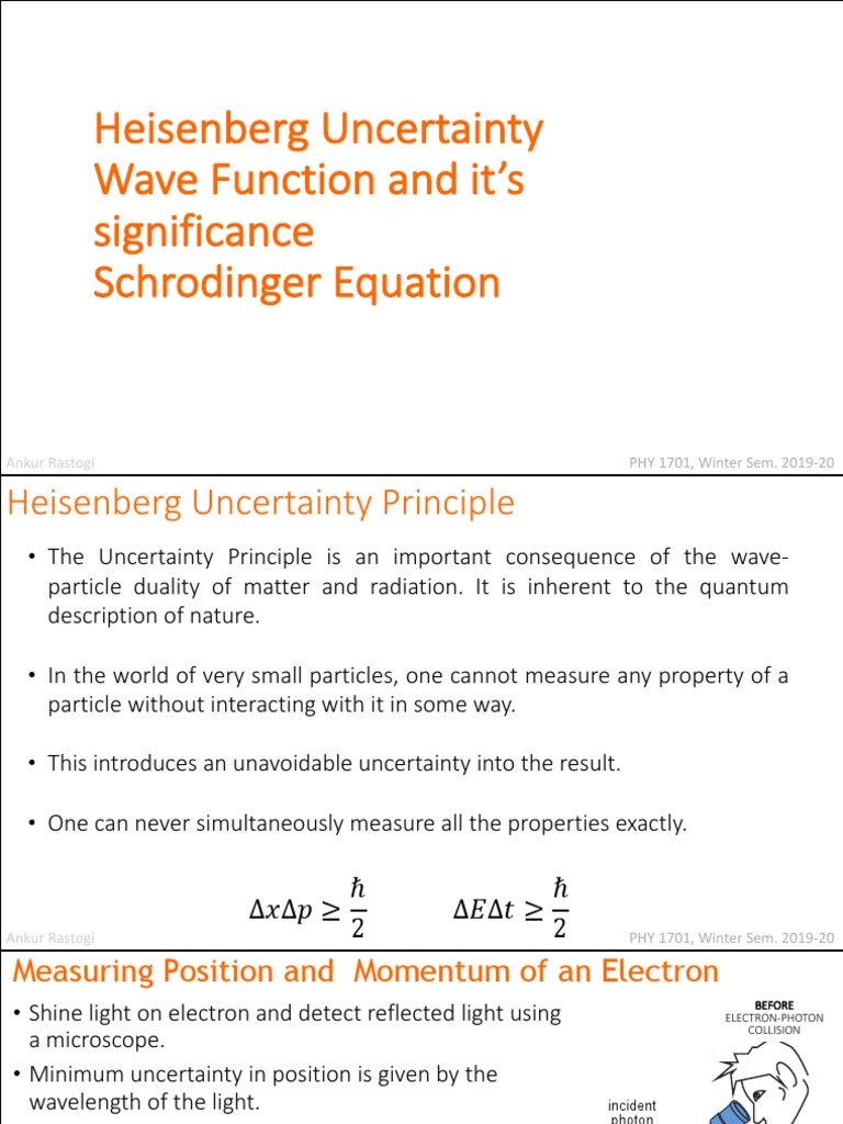 6.uncertainty Principle, Wave Function, and Schrodinger Equation | PDF | Uncertainty Principle ...