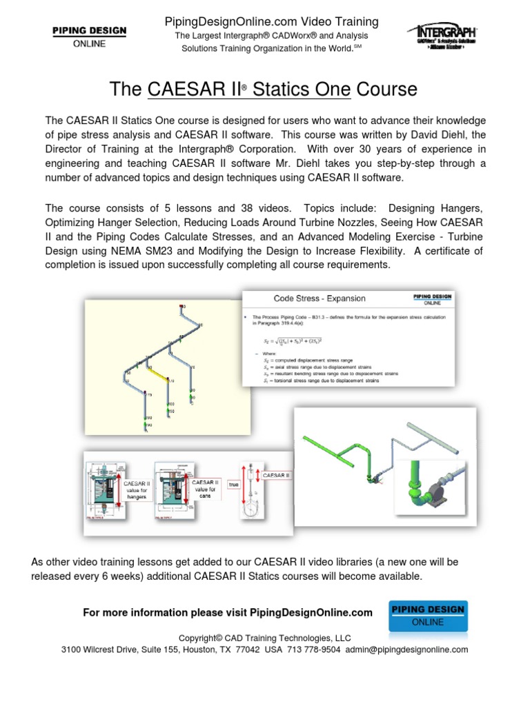 CAESAR II Statics One Info Sheet | PDF