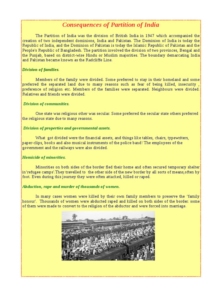 Consequences of Partition | PDF | Politics | Social Science