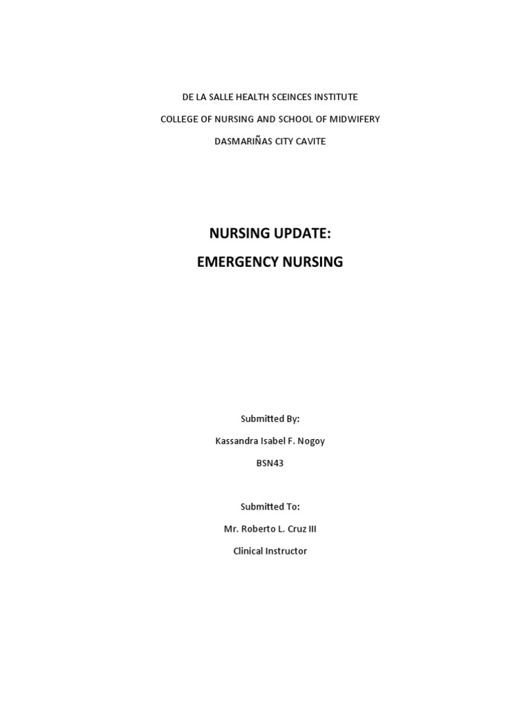 Nursing Update: Emergency Nursing | PDF | Emergency Medical Services ...