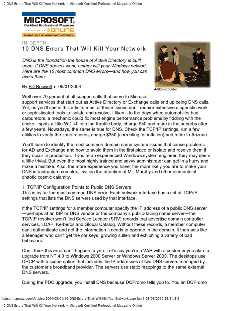 10 Critical DNS Errors for Networks | PDF | Active Directory | Port ...