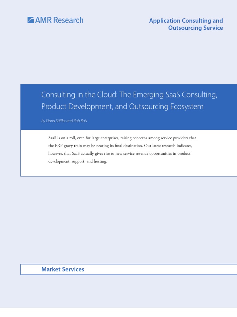 SA AMR Research Consulting in The Cloud The Emerging SaaS | PDF ...