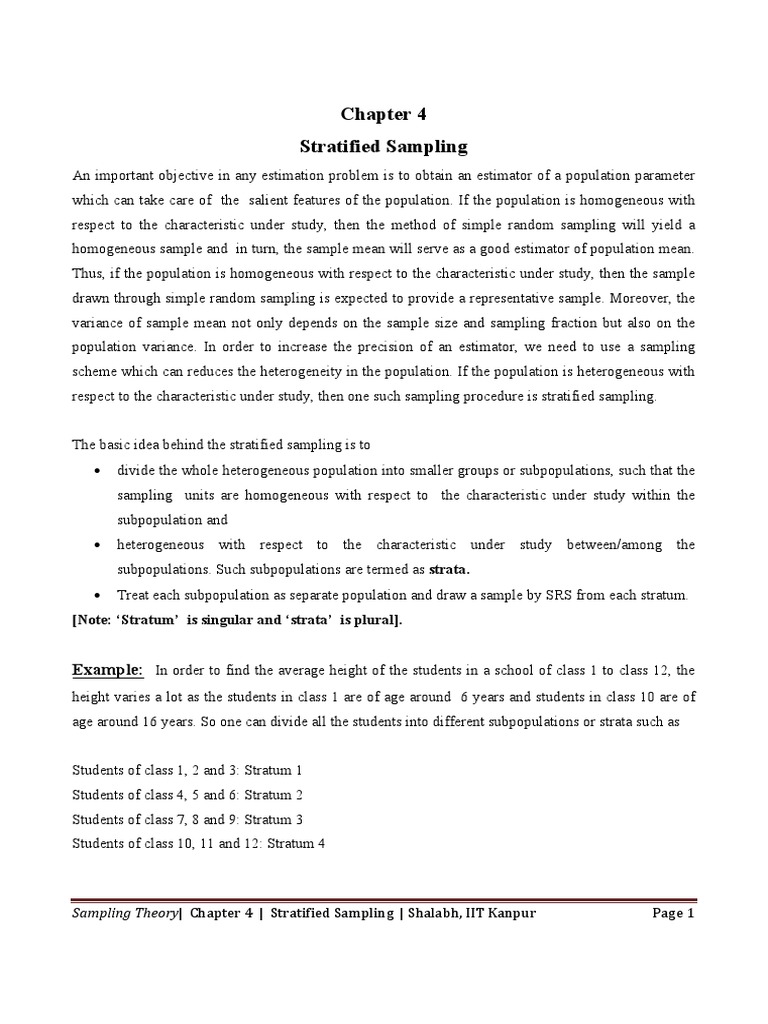 Stratified Sampling Techniques Explained | PDF | Sample Size ...