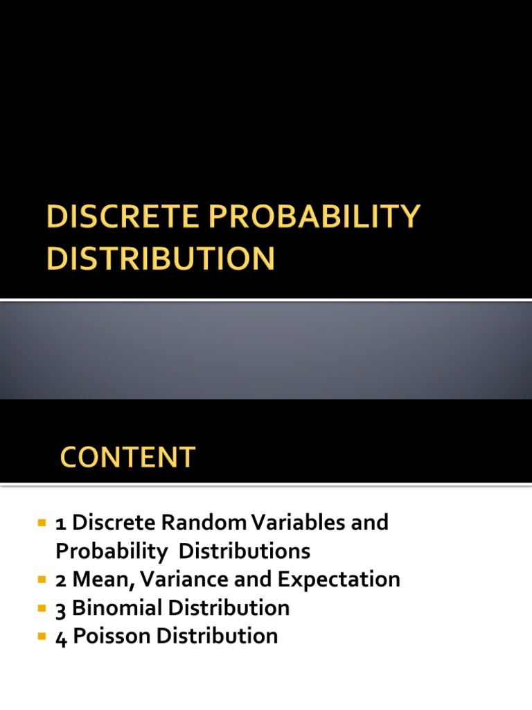 Discrete Probability Distribution PDF | PDF | Probability Distribution ...