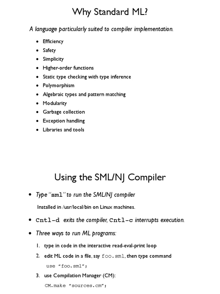 SML Tutorial PDF | PDF | Functional Programming | Computer Data