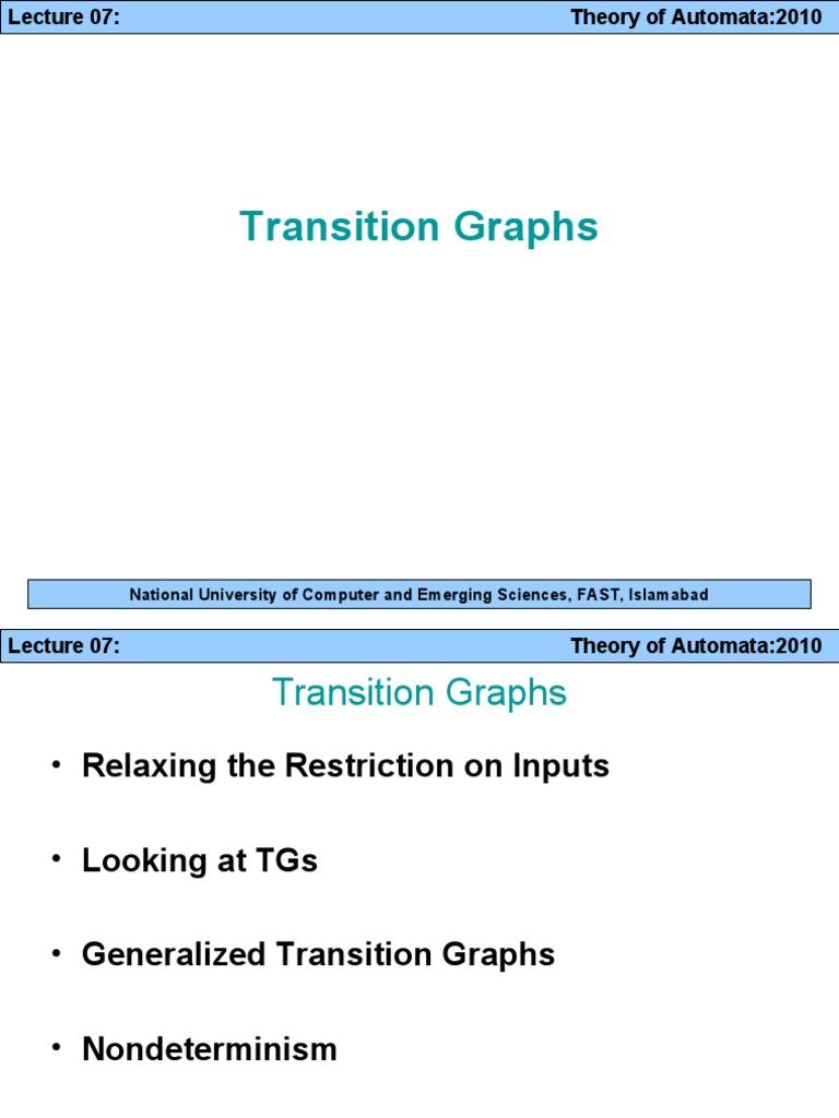 Transition Graphs: National University of Computer and Emerging ...