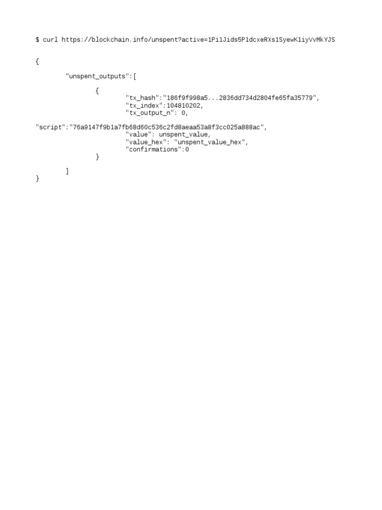 Blockchain Unspent or Unconfirmed Transaction Script (Nov 2019) | PDF ...