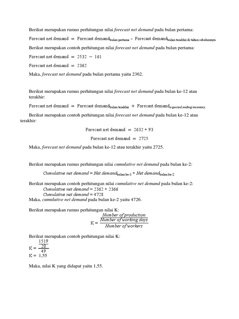 Contoh Perhitungan Constant Workforce Plan | PDF