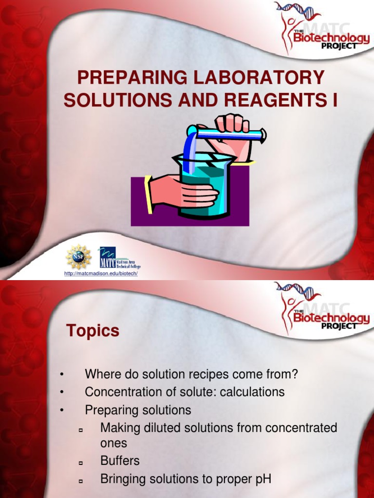 Laboratory Solutions Preparation Guide | PDF | Mass Concentration ...
