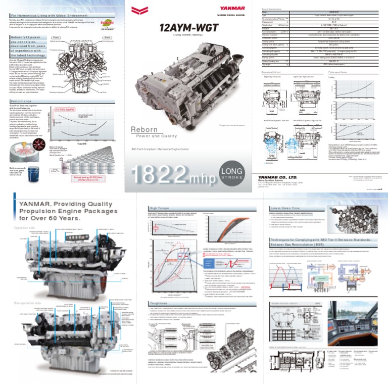 Yanmar 12AYM-WGT Engine Specifications | PDF | Engines | Diesel Engine