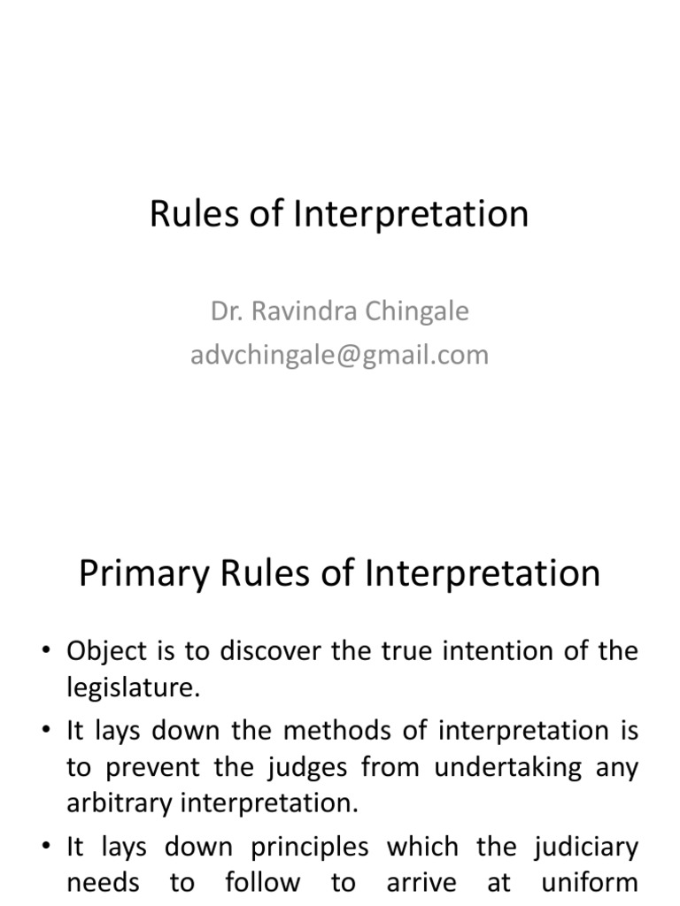 Rules of Interpretation | PDF | Statutory Interpretation | Plain ...