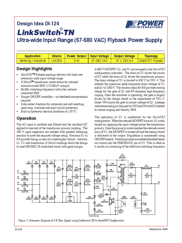 SMPS Di-124 | PDF | Transformer | Electric Power