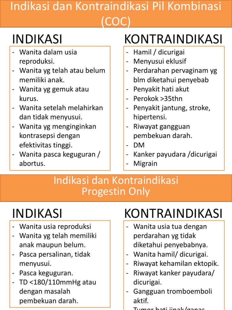 Indikasi Dan Kontraindikasi KB Hormonal | PDF