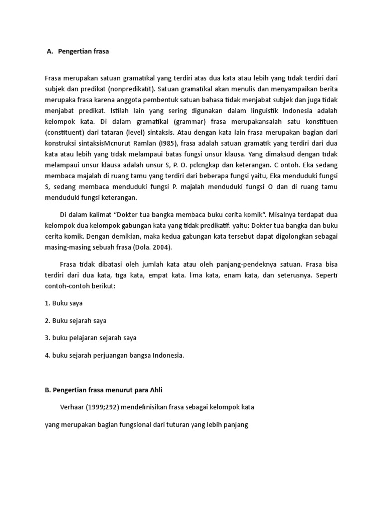 Frasa Bahasa Indonesia Alvian | PDF
