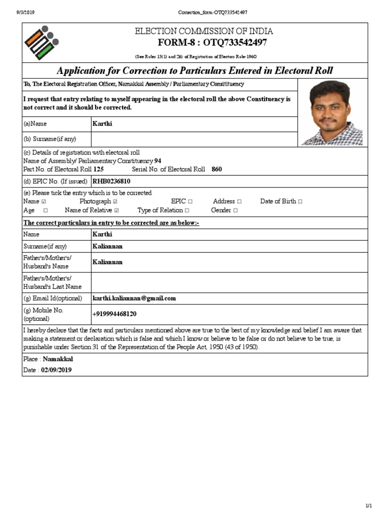 Correction form-OTQ733542497 PDF | PDF