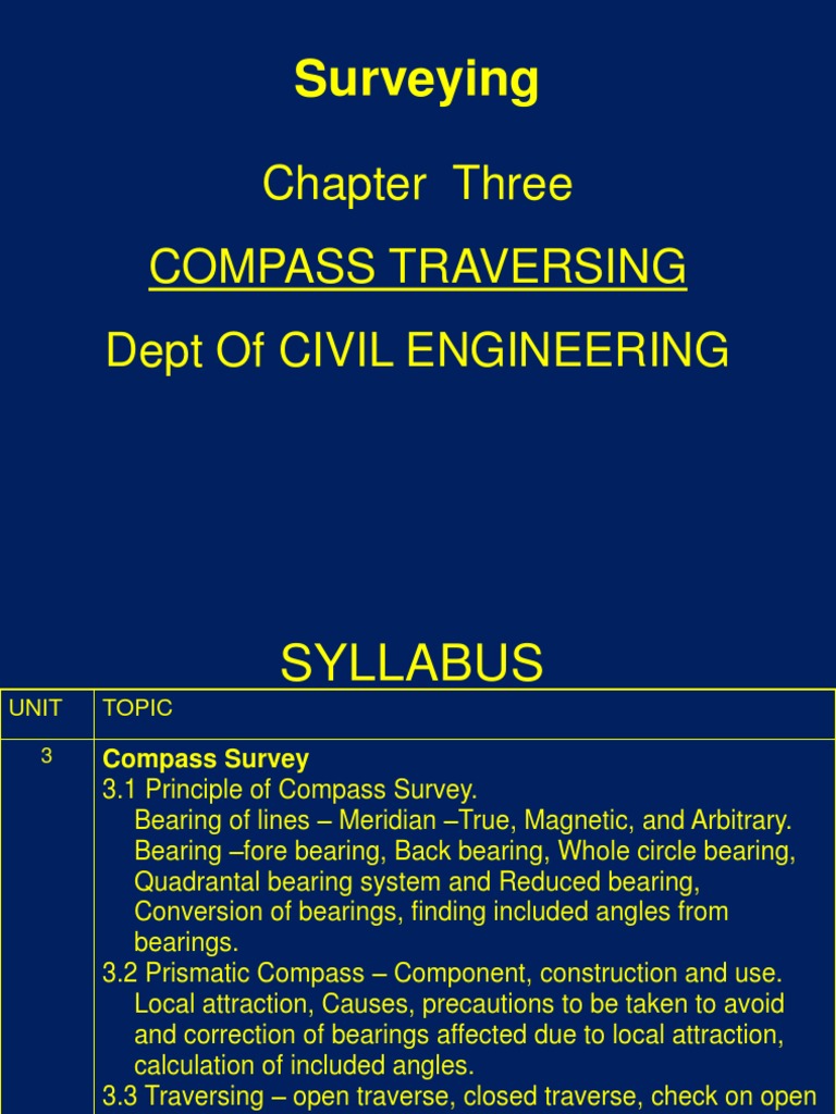 SUR (Compass Traversing) | PDF | Compass | Surveying