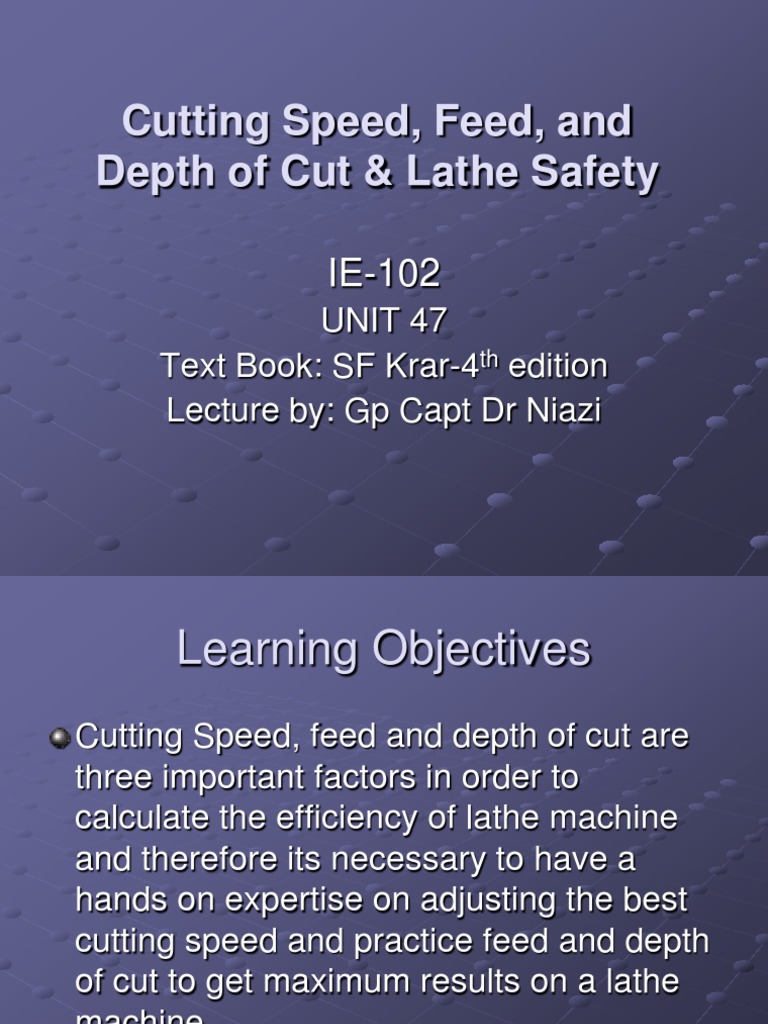 Lathe Cutting Speed and Feed Guide | PDF | Machining | Metalworking
