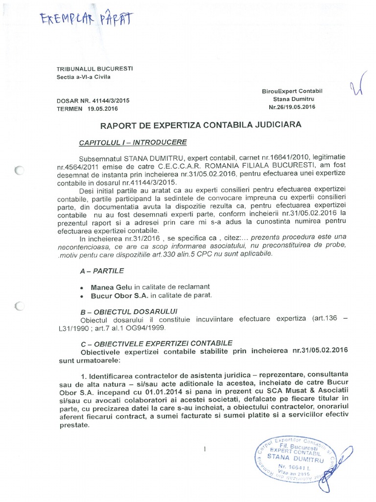11.nota AGOA Pct. 8 Anexa Raport de Expertiza Contabila Judiciara | PDF