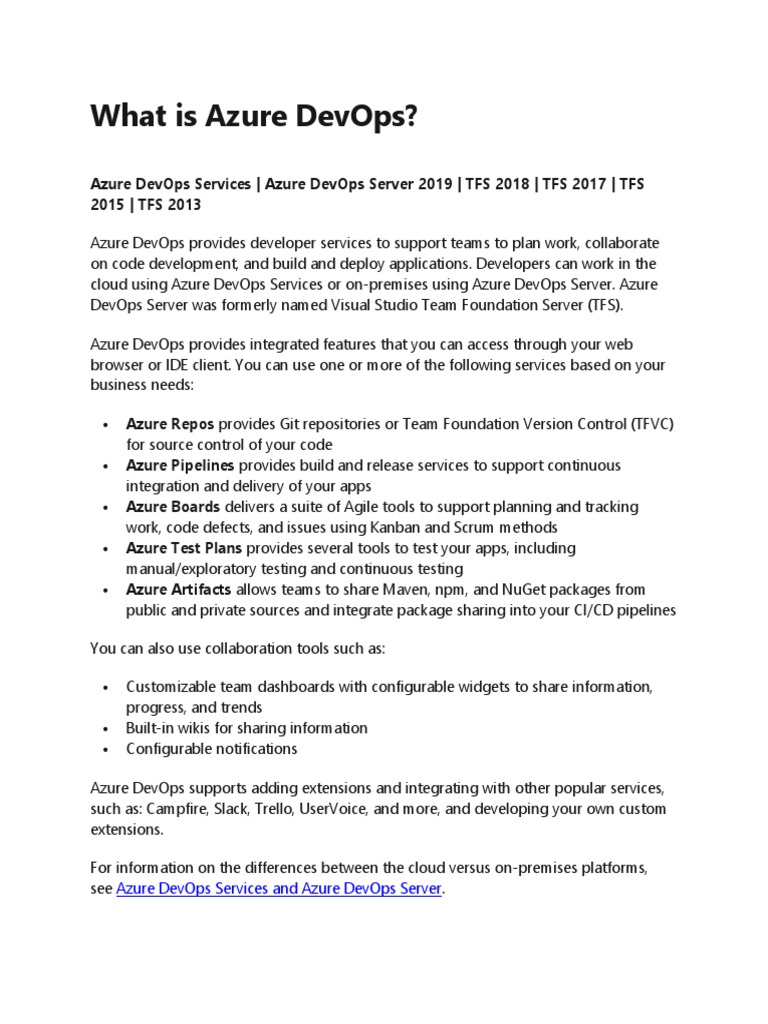 Microsoft Azure DevOps | PDF | Microsoft Visual Studio | Computing