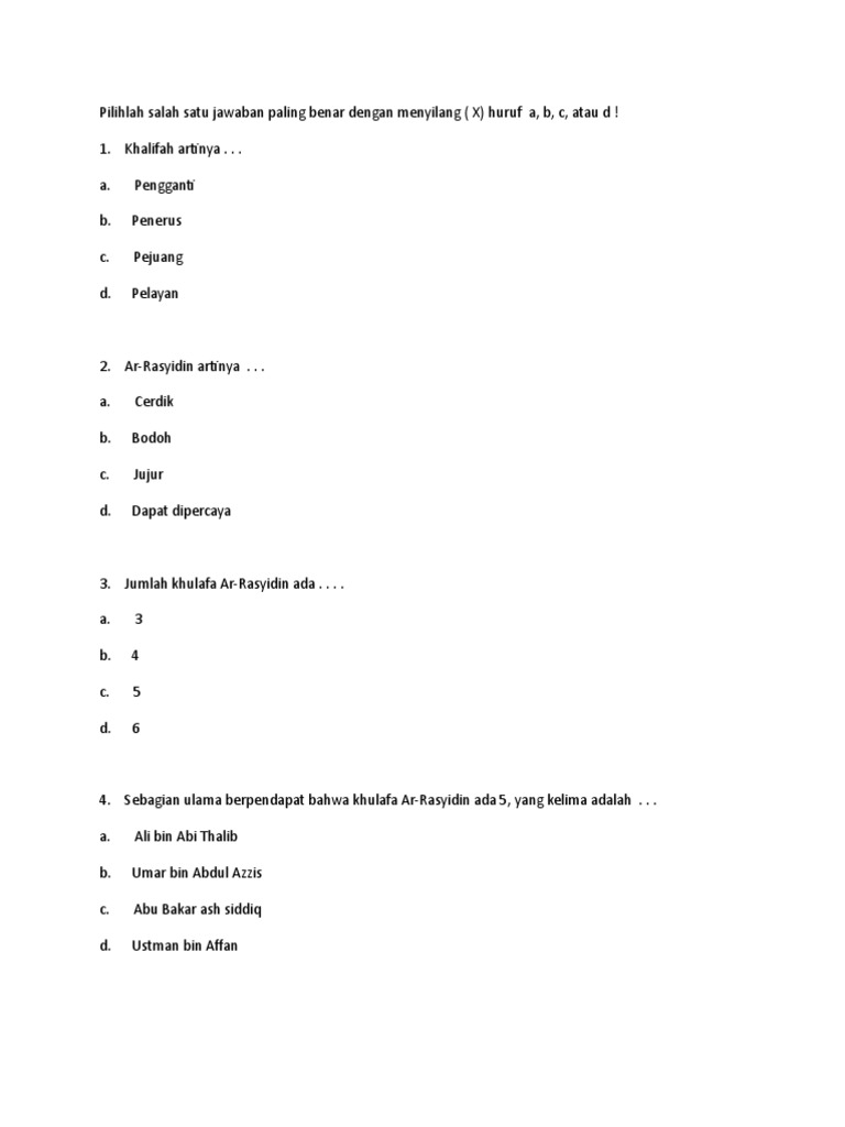 Latihan Soal SKI | PDF