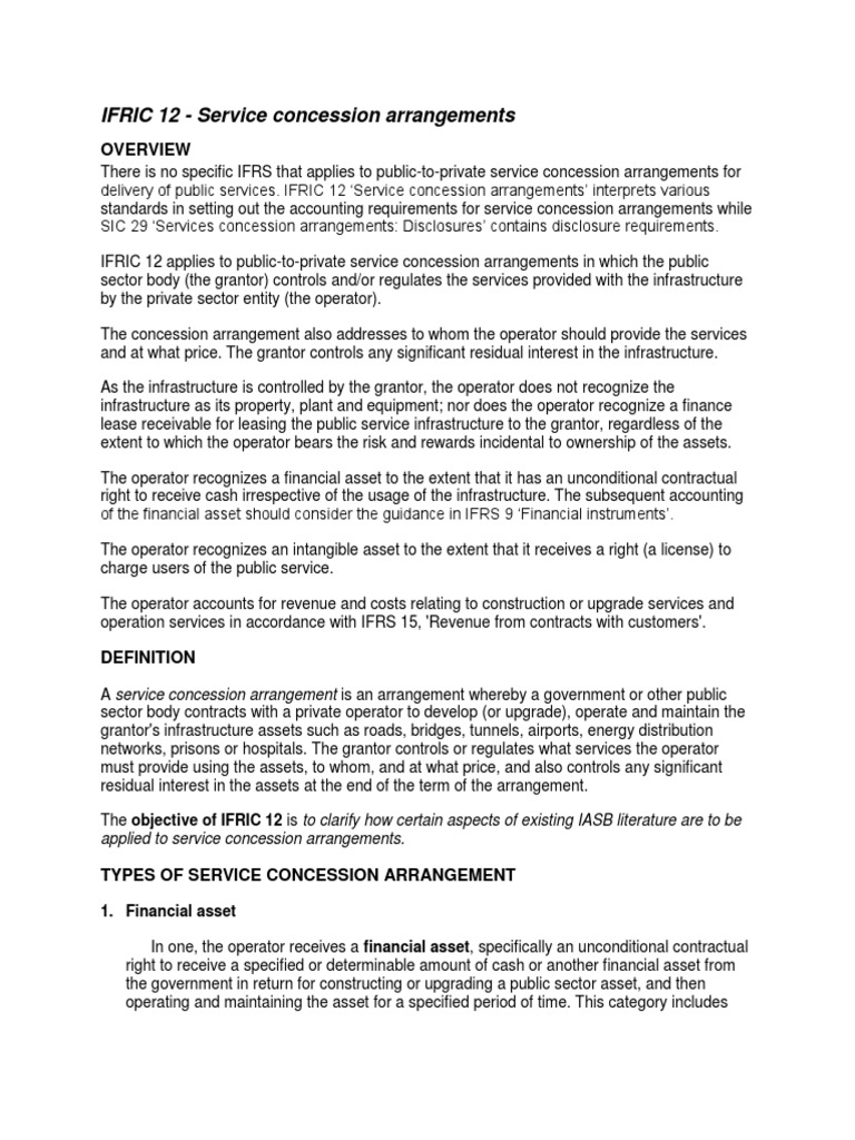 19 Ifric-12 | PDF | International Financial Reporting Standards | Intangible Asset