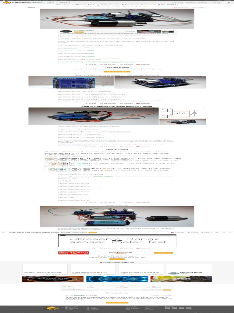 Ultrasonic Sensor To Control A DC Motor Using The PWM Output of An ...