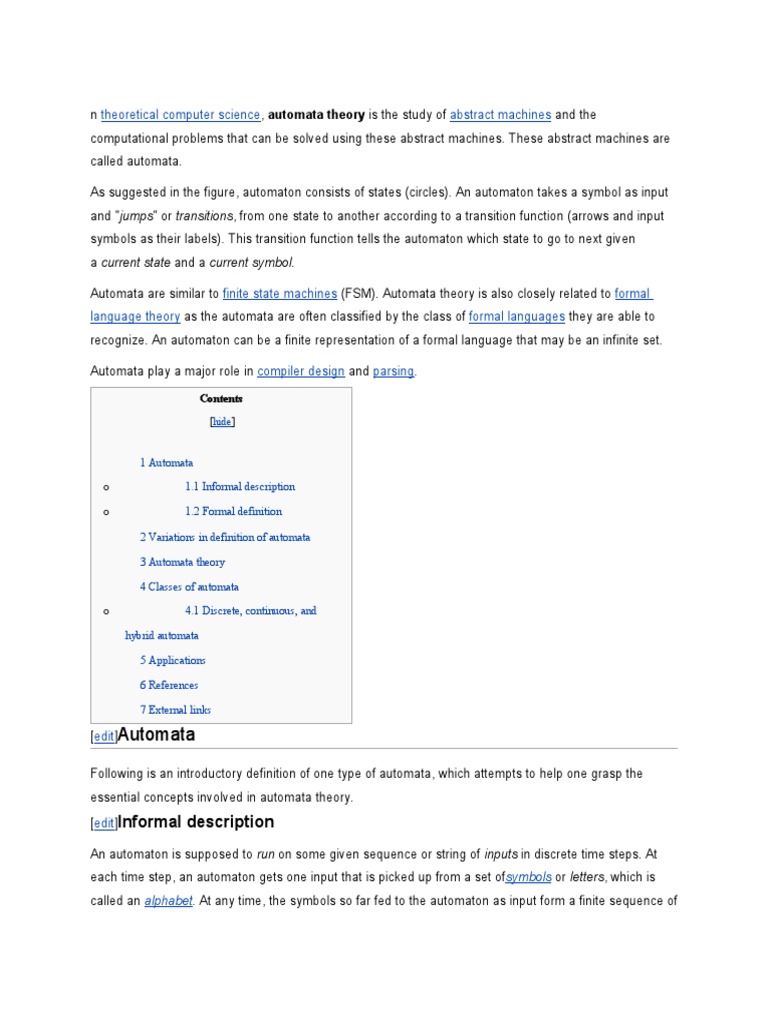 Automata: Theoretical Computer Science Abstract Machines | PDF ...