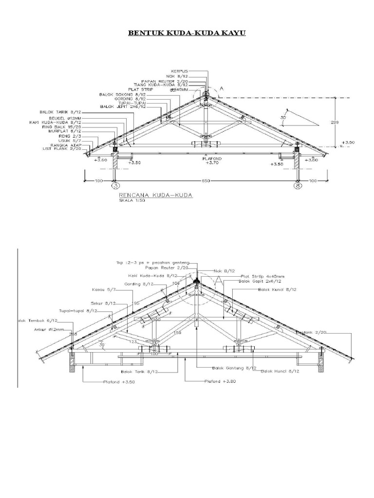 Bentuk Kuda-Kuda Kayu / Aziz - Navio | PDF