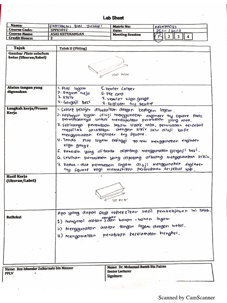 Lab Sheet Amali Logam | PDF