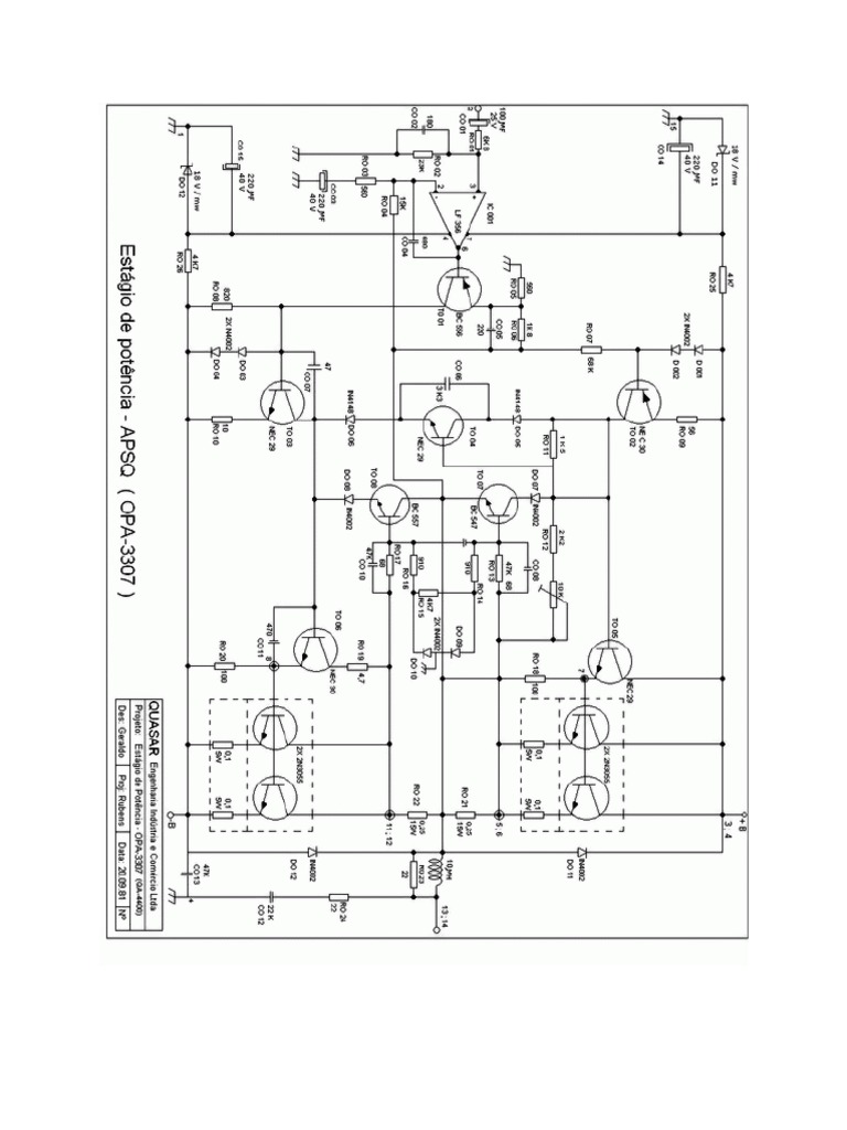 Quasar Opa3307 Power Amplifier Schematic | PDF