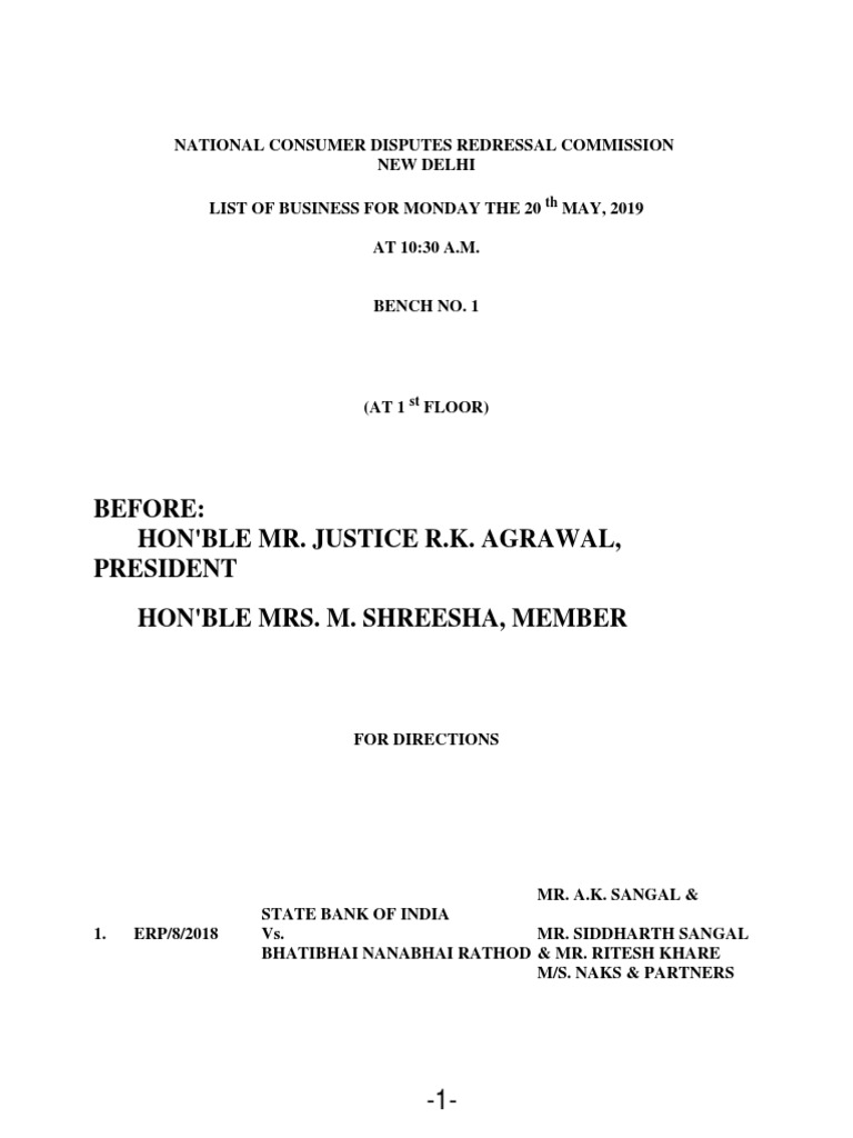 NCDRC Causelist | PDF | Sikhism | Business