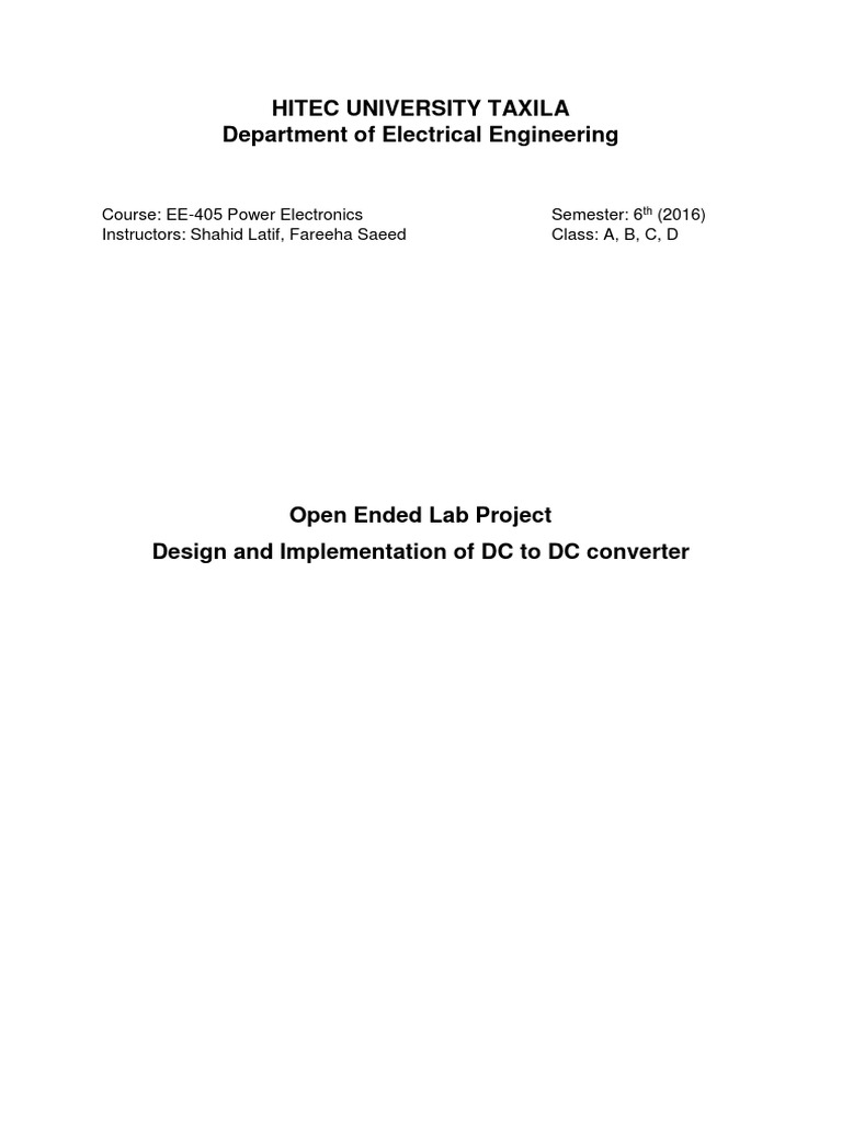 DC-DC Converter Project Guidelines | PDF