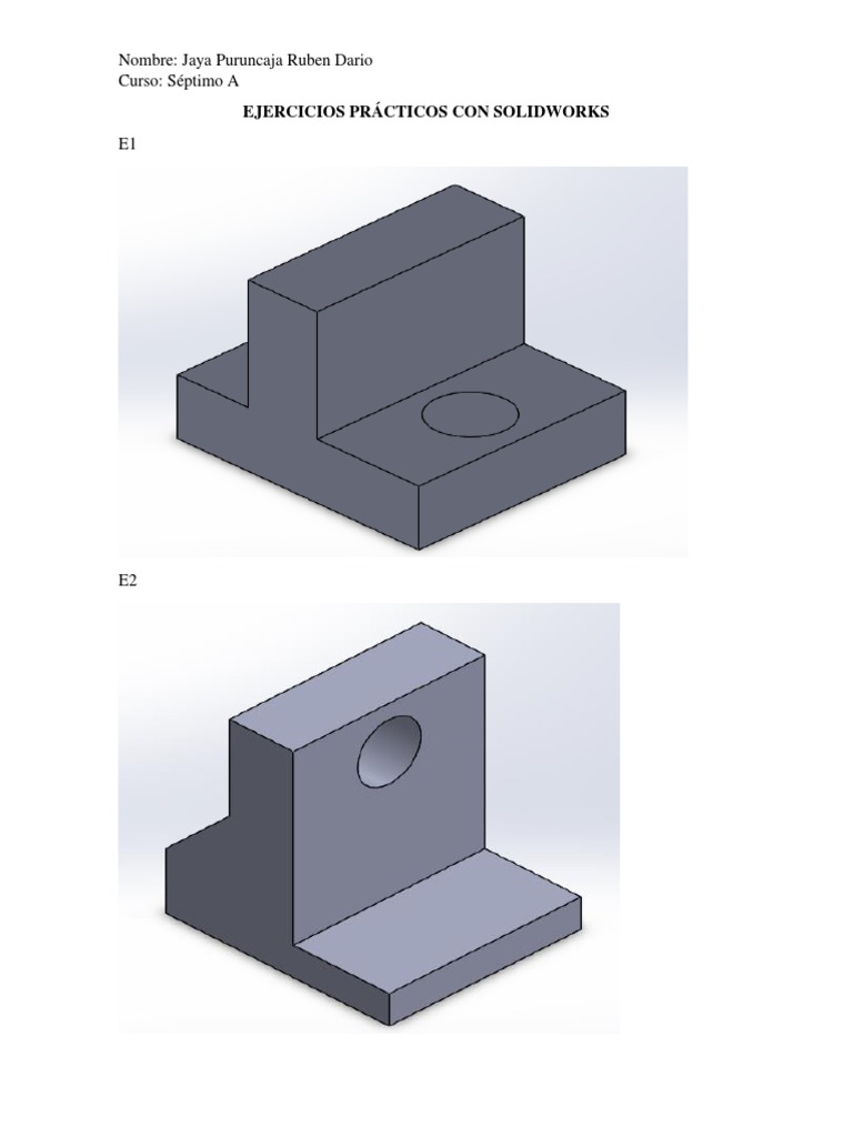 Ejercicios Prácticos Con Solidworks | PDF