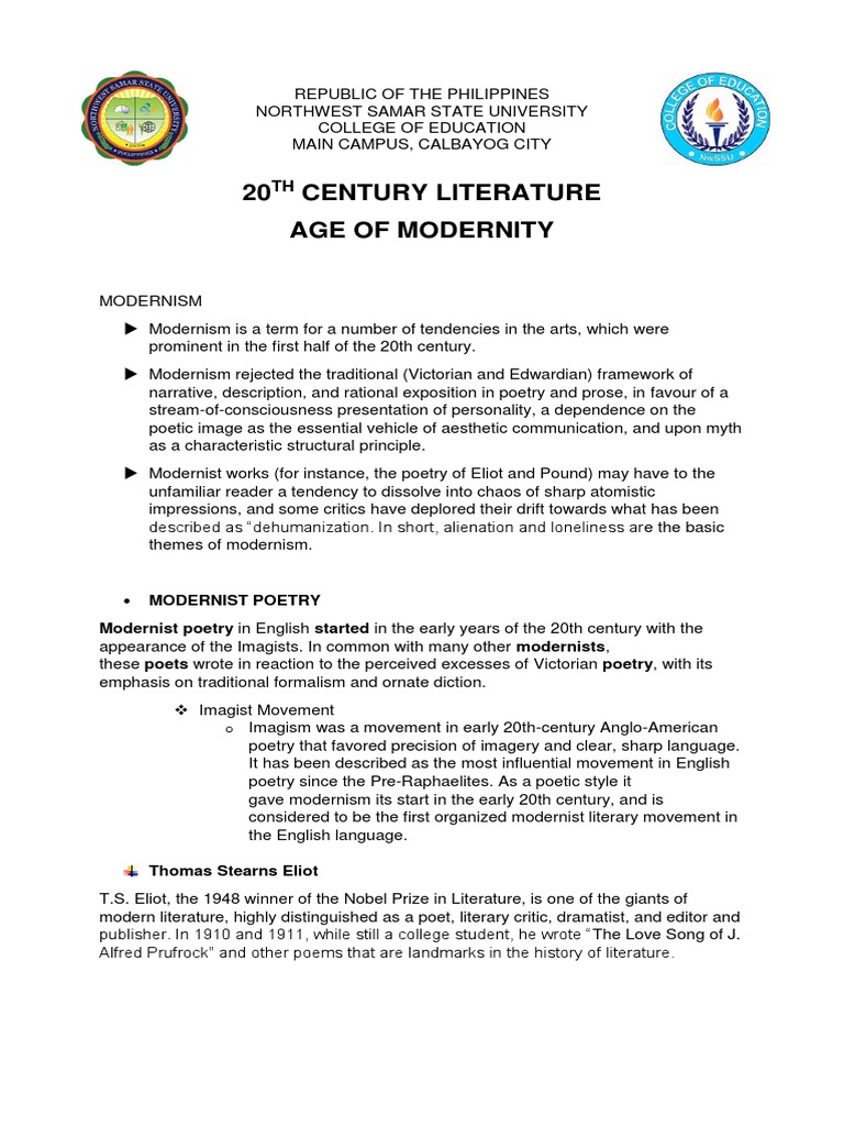 20TH Century | PDF | Modernism | Poetry