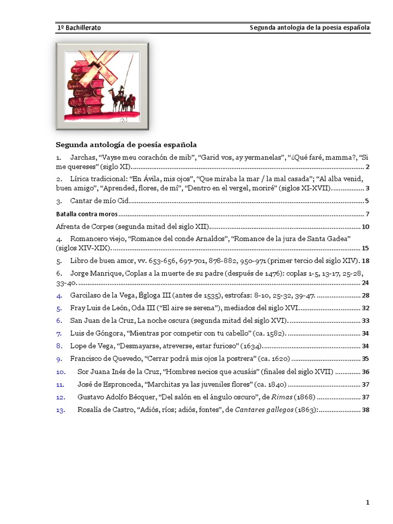Poesía española: Antología y análisis | PDF | Poesía