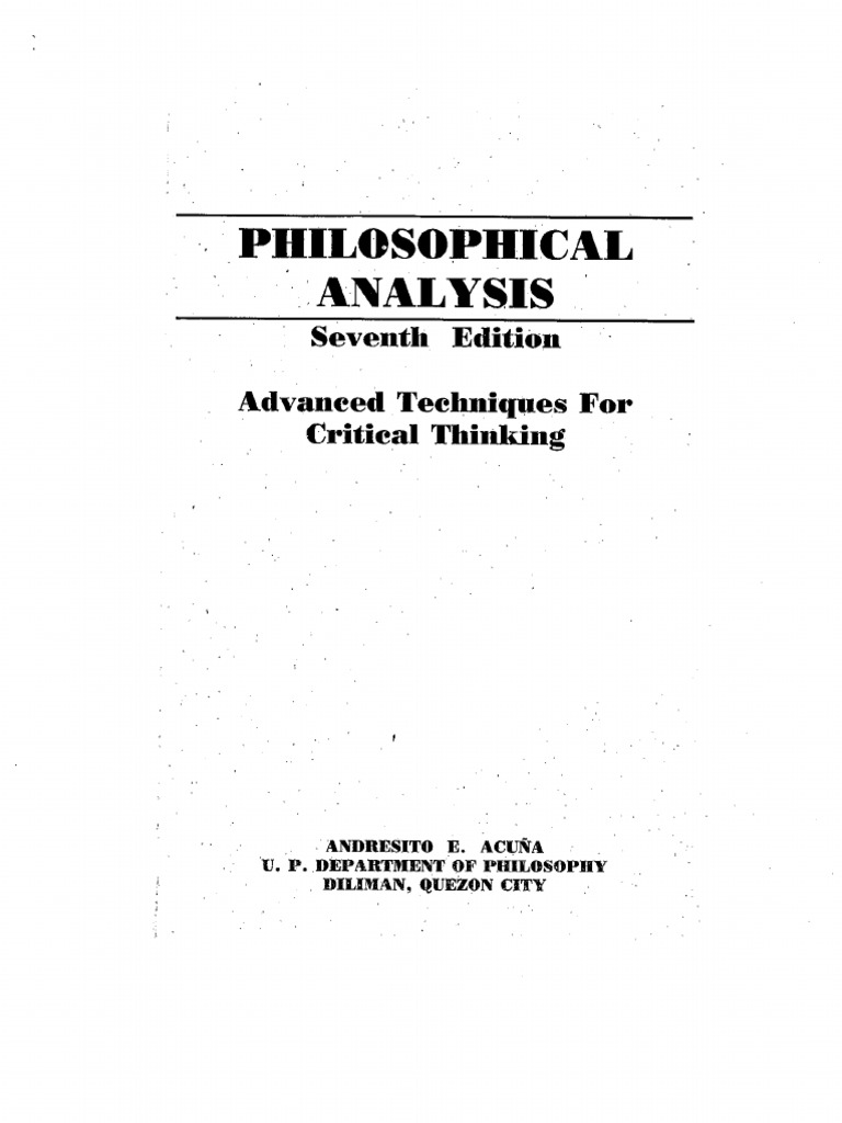 Philosophical Analysis | PDF