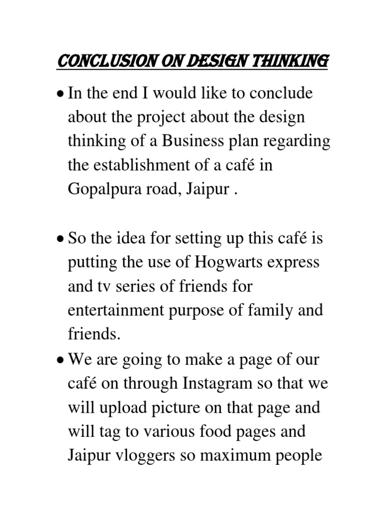 Conclusion On Design Thinking | PDF | Economies | Business