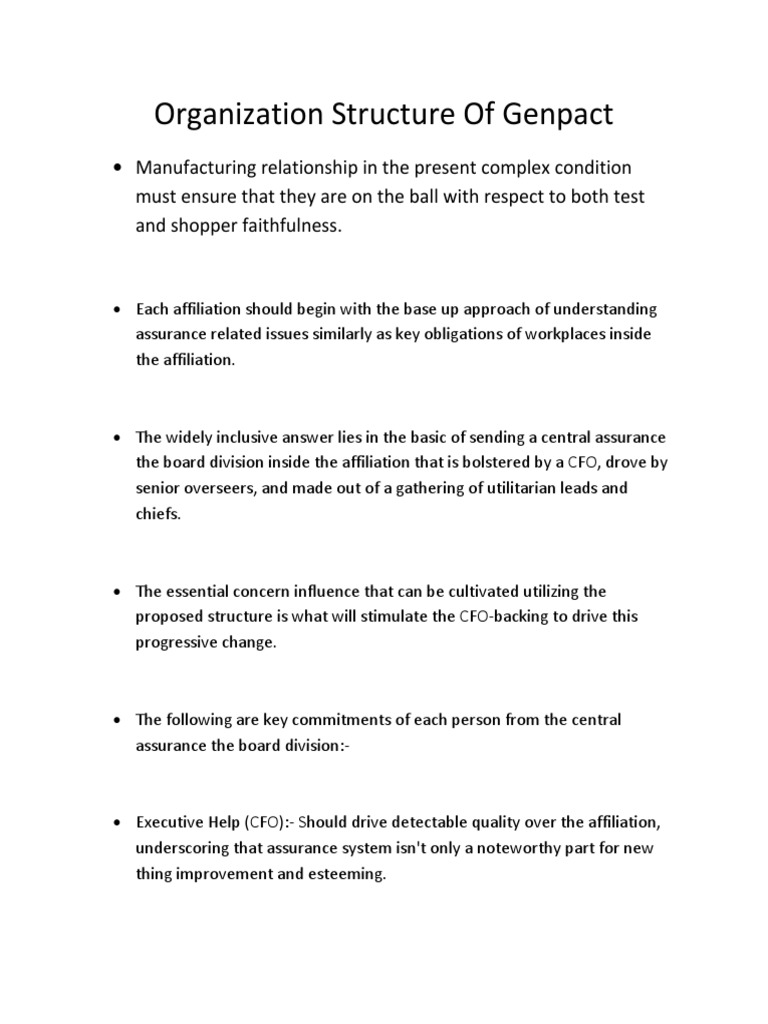 Organization Structure of GenpacT 3 | PDF | Business | Economies
