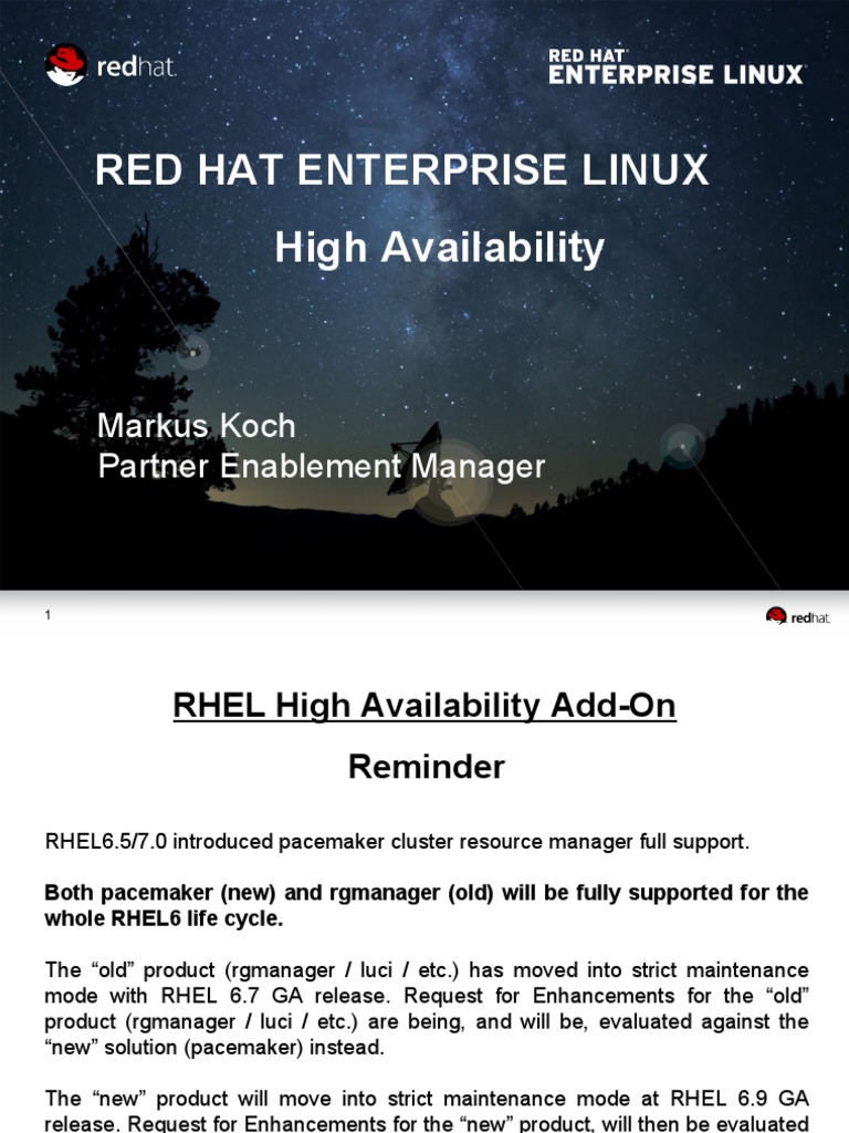 RHEL 7 Hana HA Clister | PDF | Computer Cluster | Replication (Computing)