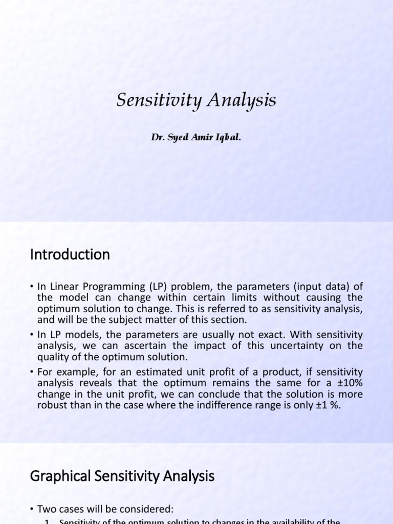 LP sensitivity-OR | PDF | Sensitivity Analysis | Mathematical Optimization