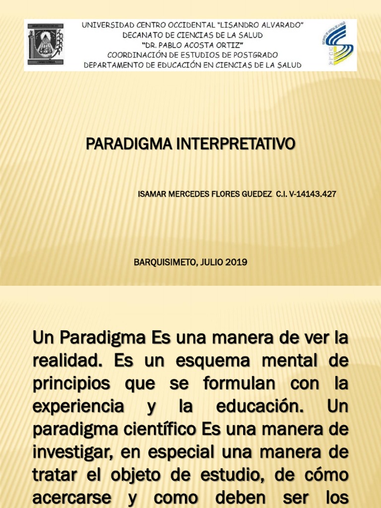 Paradigma Interpretativo en Investigación Social | PDF | Paradigma ...