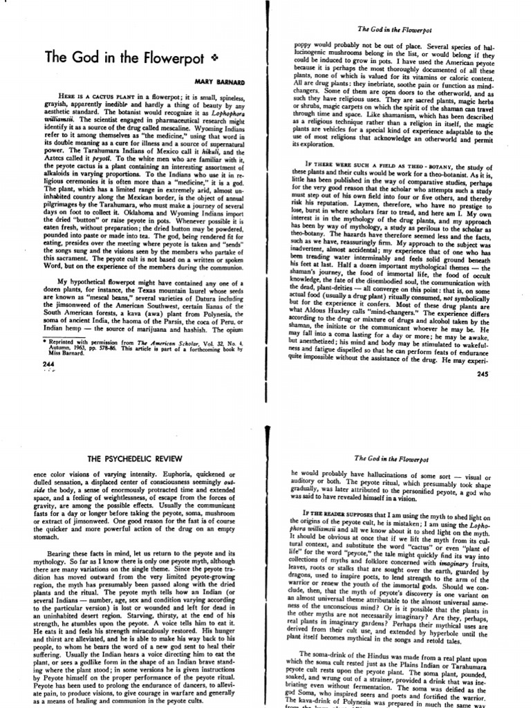 The God in The Flower Pot Mary Barnard | PDF | Shamanism | Soul