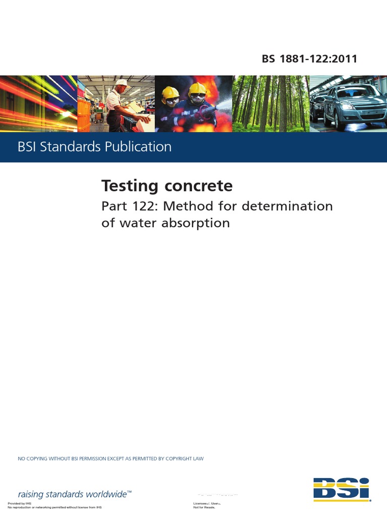 BS 1881-122 2011 (Water Absorption Test for Concrete) | Concrete ...