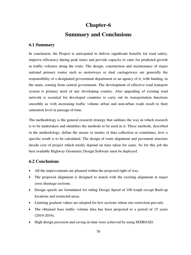 Chapter 5 - Conclusion and Future Scope | PDF | Road | Traffic