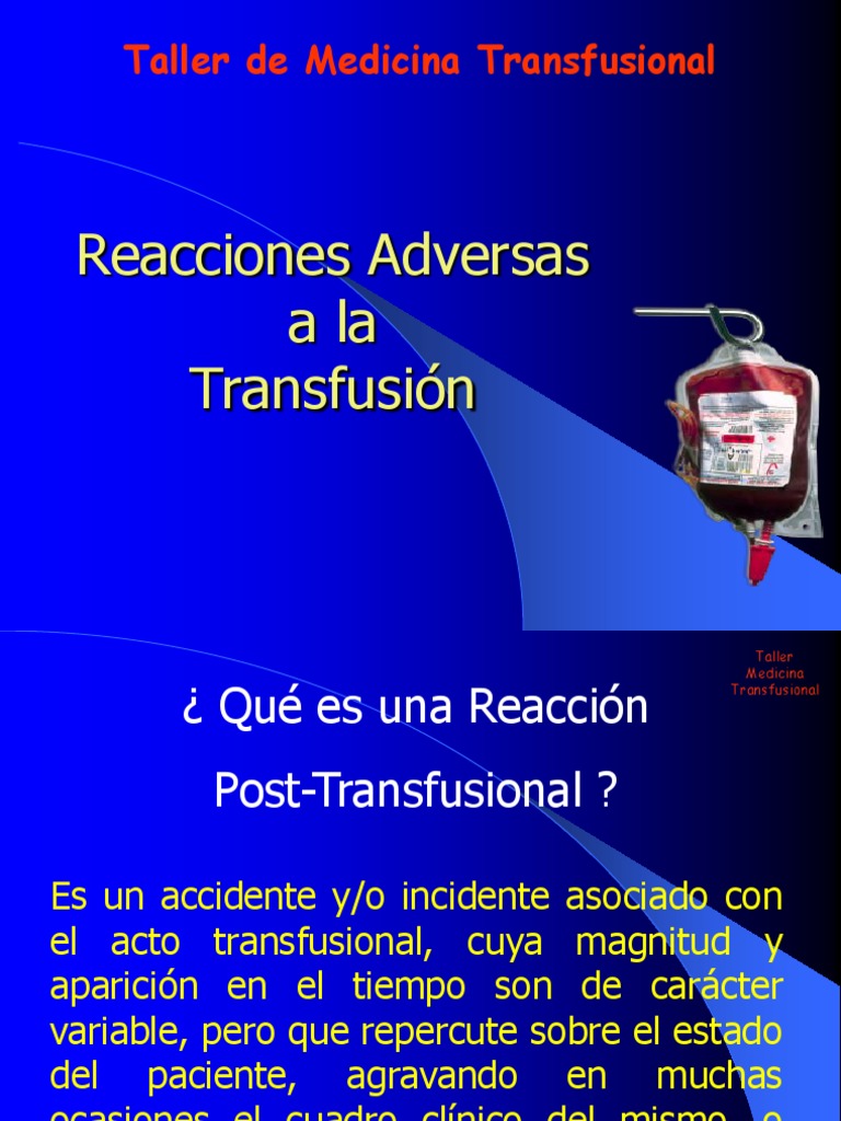 Reacciones Adversas A La Transfusion | PDF | Sistema complementario | Transfusión de sangre