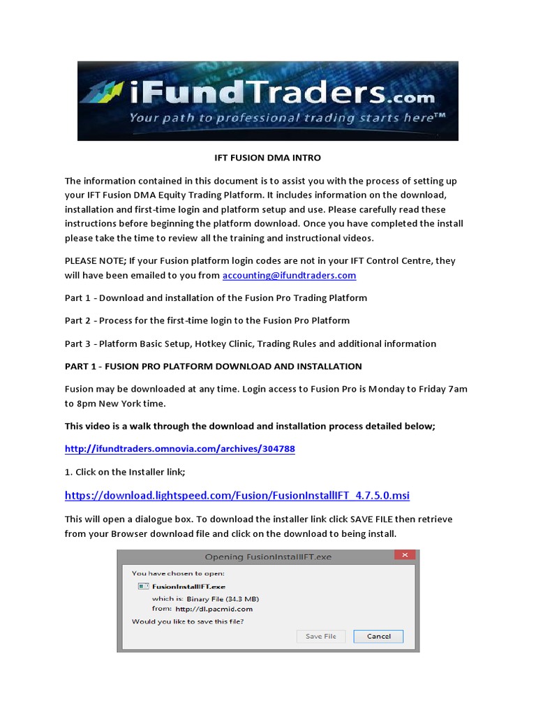 IFT Fusion DMA Platform Setup Guide | PDF | Login | Digital Technology